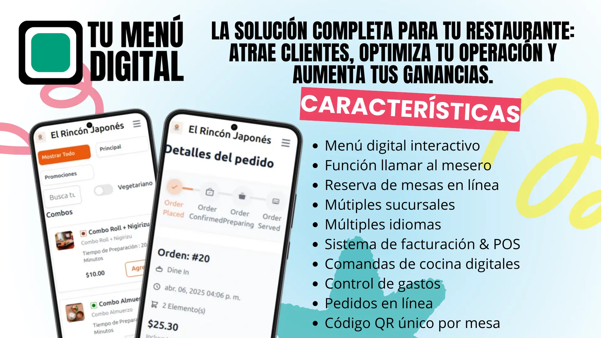 Menús Digitales Interactivos + Pedidos + Facturación | Tu Menú Digital
